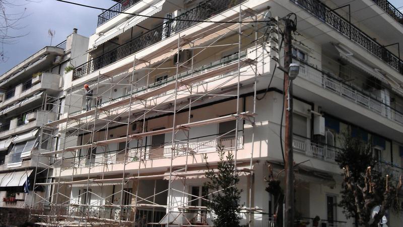 Κατασκευή εξωτερικών επιχρισμάτων στην Ταξιαρχών – Όψη, (1,2) - Technolysis